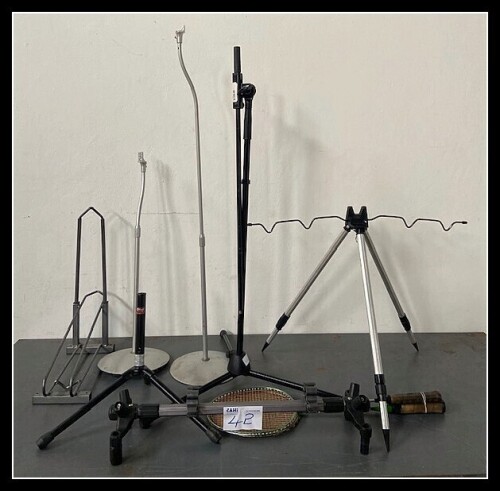 MICROPHONE STAND, SQUASH RACKETS, SPEAKER STAND AND FISHING STAND ...